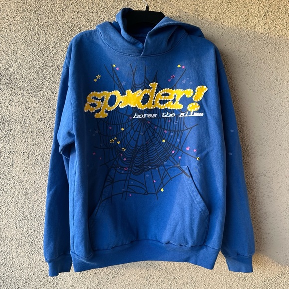 Sp5der | Shirts | New In Bag Blue Tc Sp5der Hoodie Spider Worldwide ...